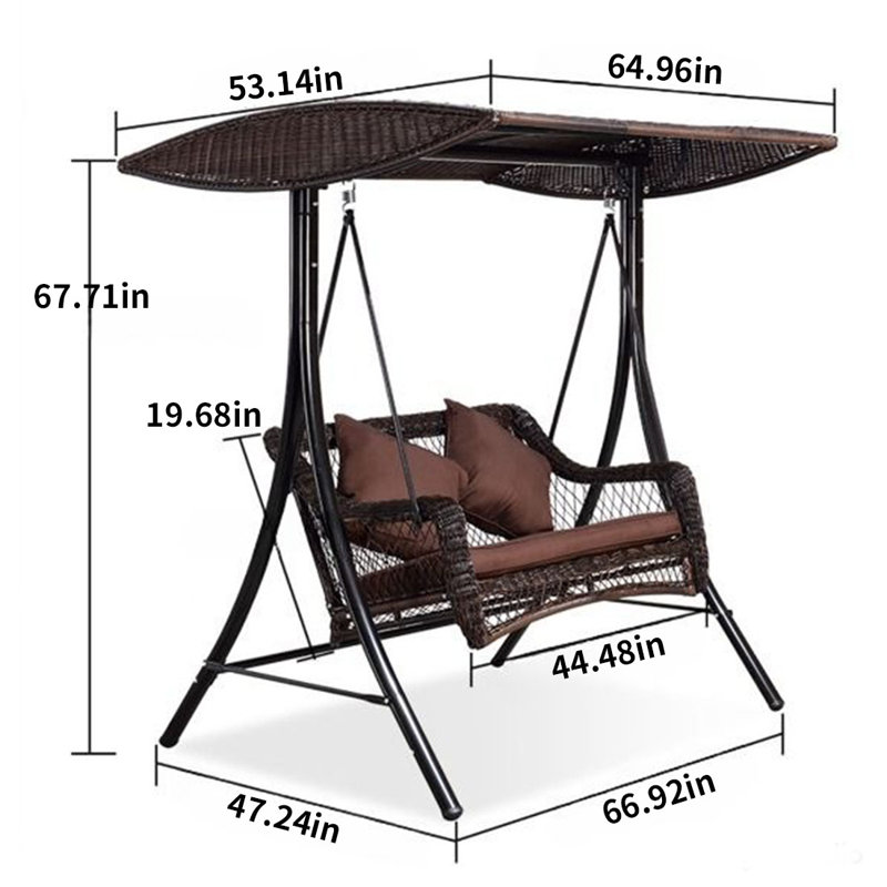 DineElegance.r 2 Person Porch Swing with Canopy | Wayfair